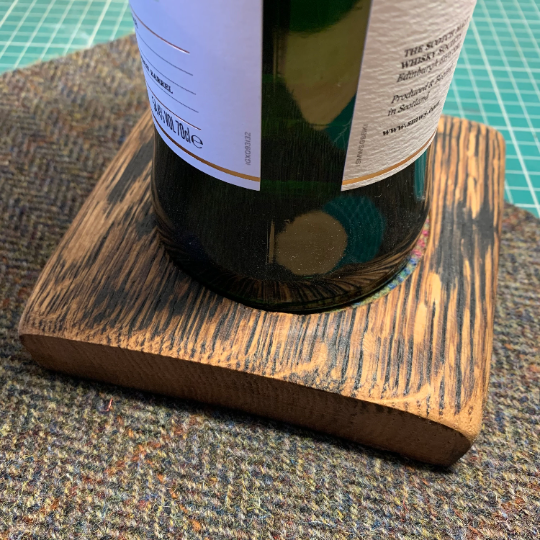 Oak Whisky Coaster made from Whisky Stave, with Harris Tweed® Insert ...